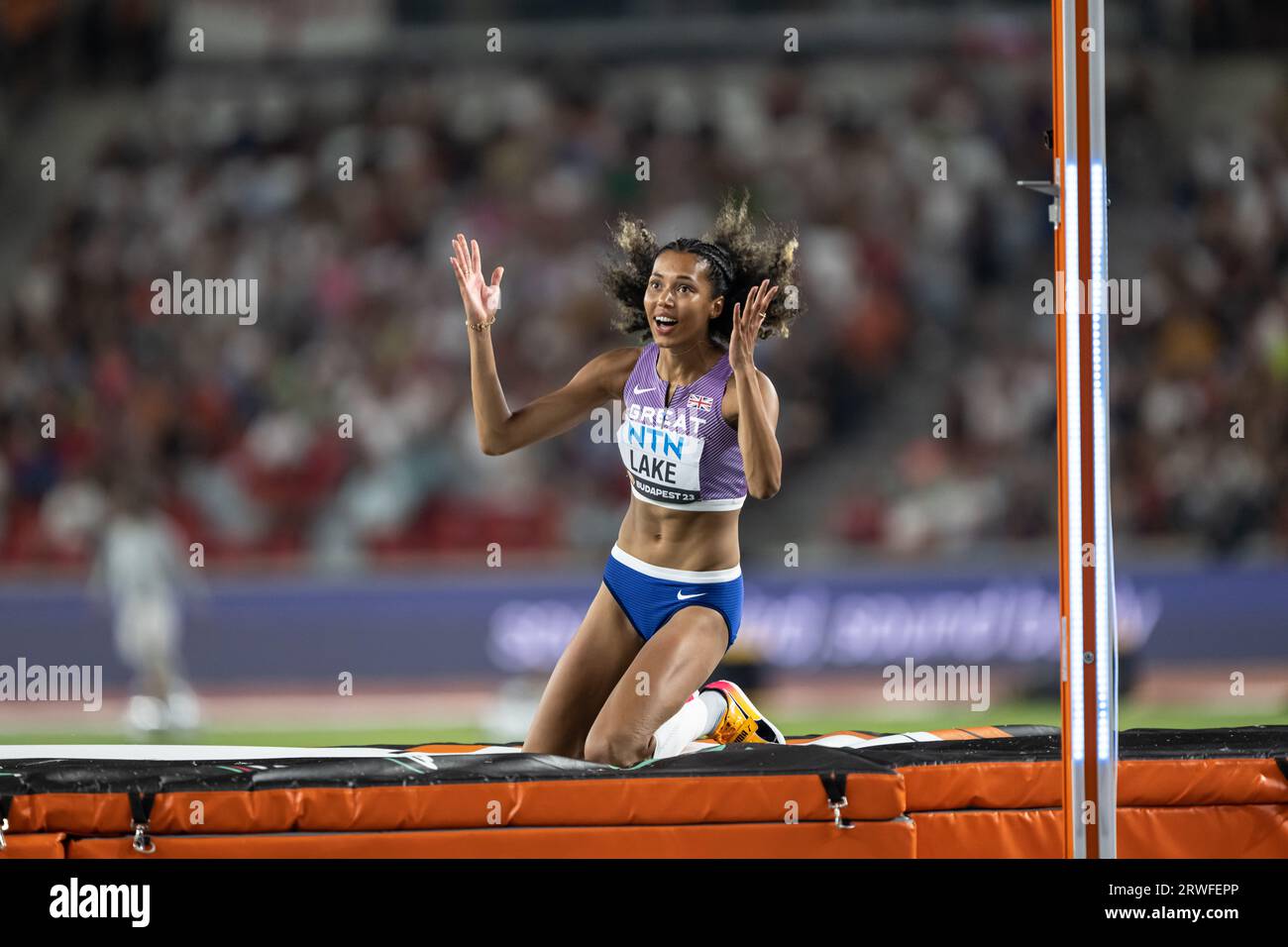 Morgan Lake participating in the High Jump at the World Athletics ...