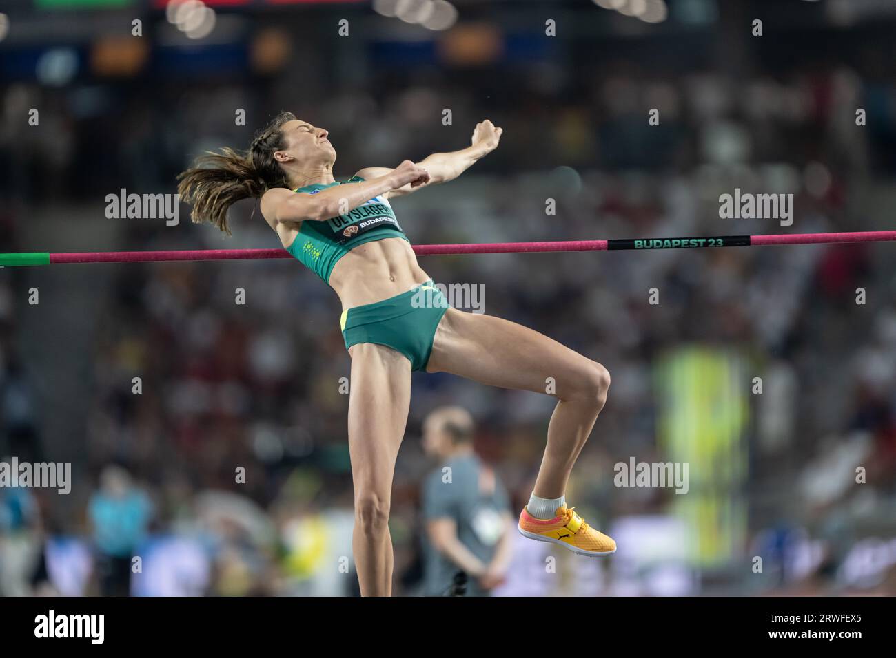Nicola Olyslagers participating in the High Jump at the World Athletics Championships in ...