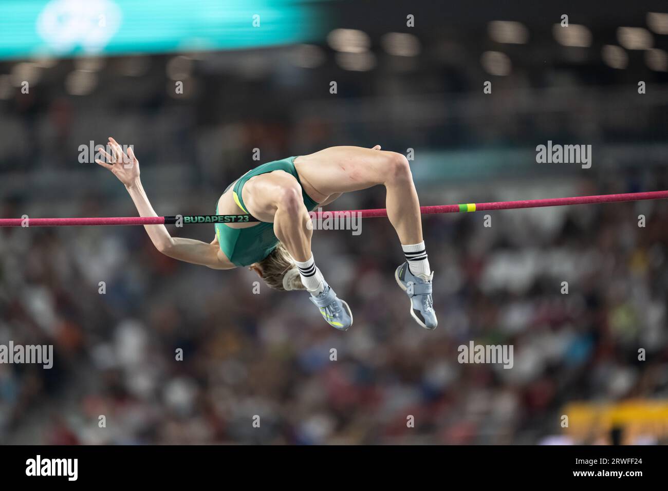 Eleanor Patterson participating in the High Jump at the World Athletics ...