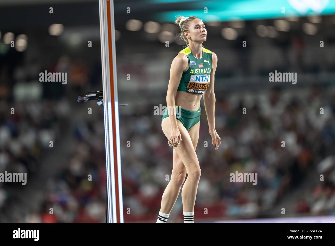 Eleanor Patterson participating in the High Jump at the World Athletics ...