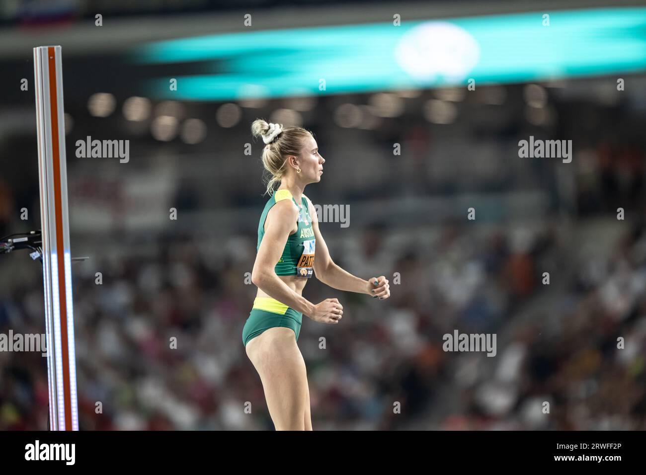 Eleanor Patterson participating in the High Jump at the World Athletics ...