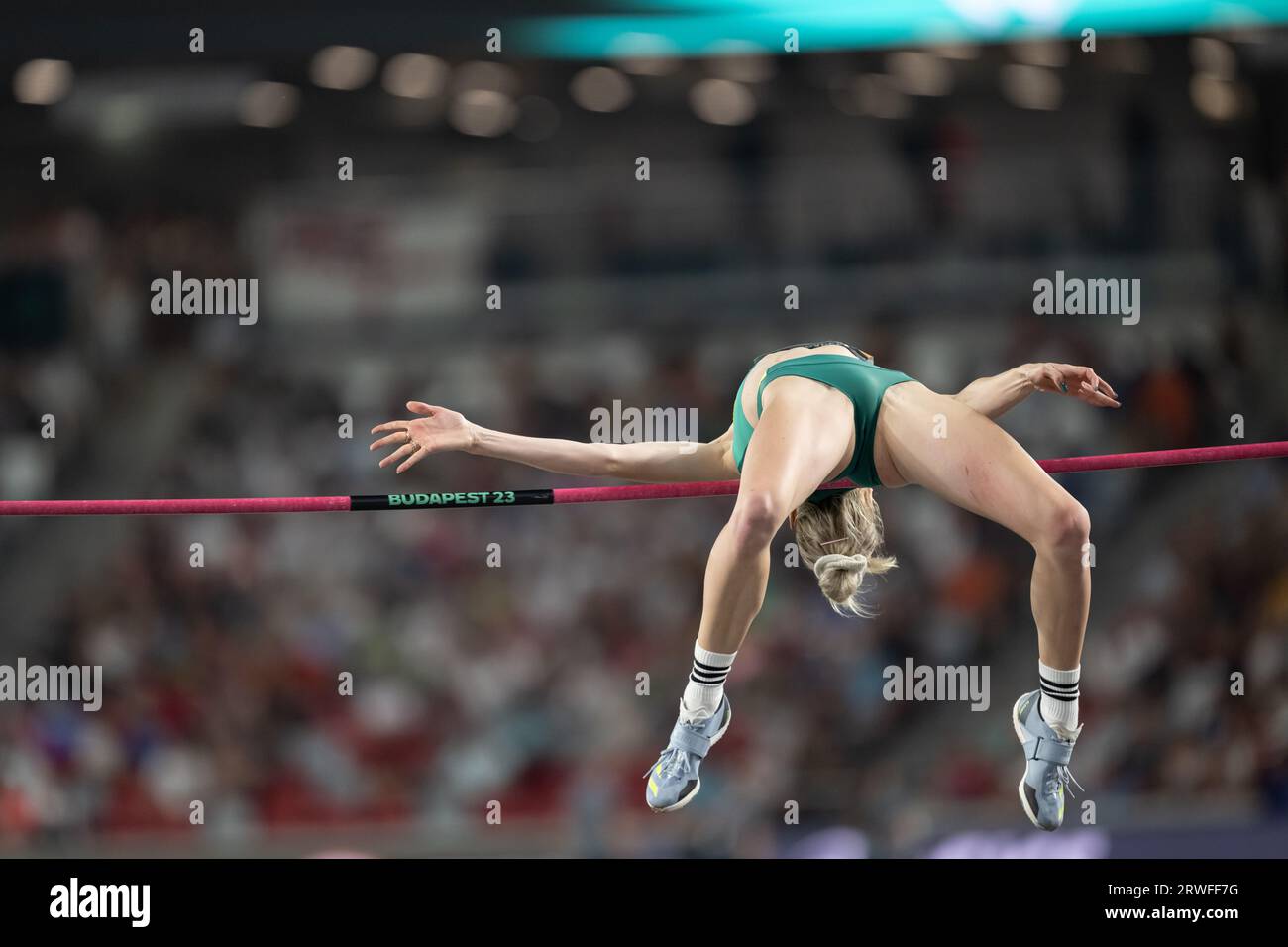Eleanor Patterson participating in the High Jump at the World Athletics ...