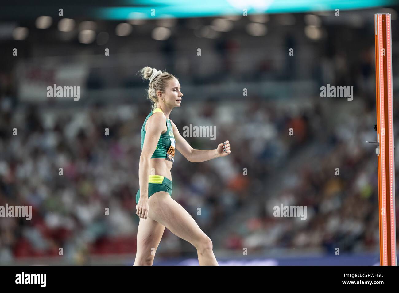 Eleanor Patterson participating in the High Jump at the World Athletics ...