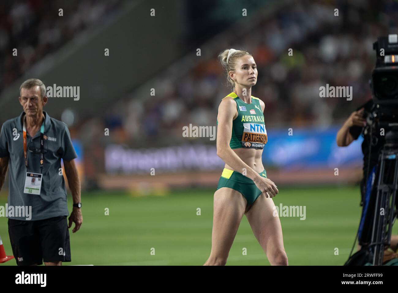Eleanor Patterson participating in the High Jump at the World Athletics ...
