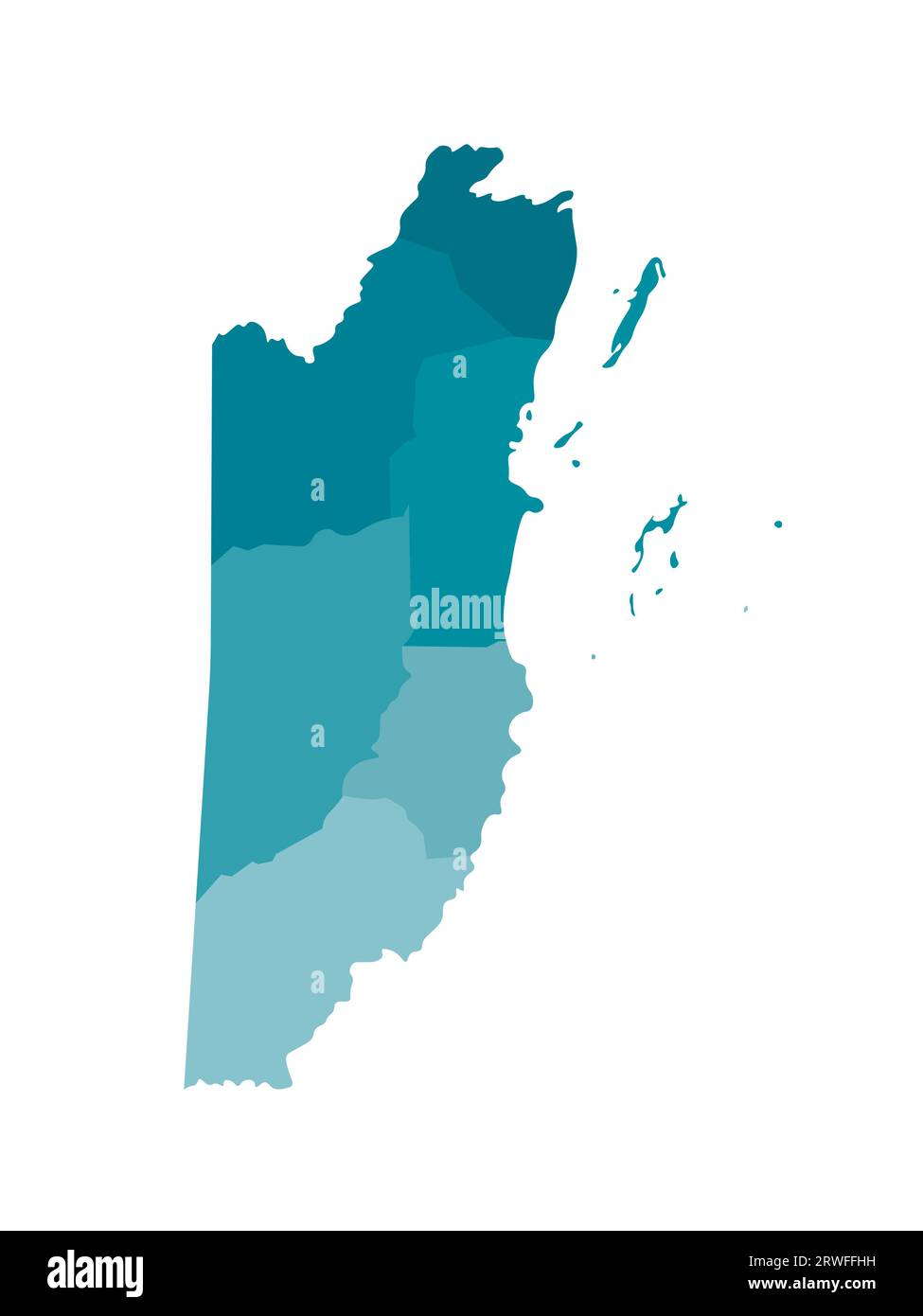 Vector isolated illustration of simplified administrative map of Belize ...