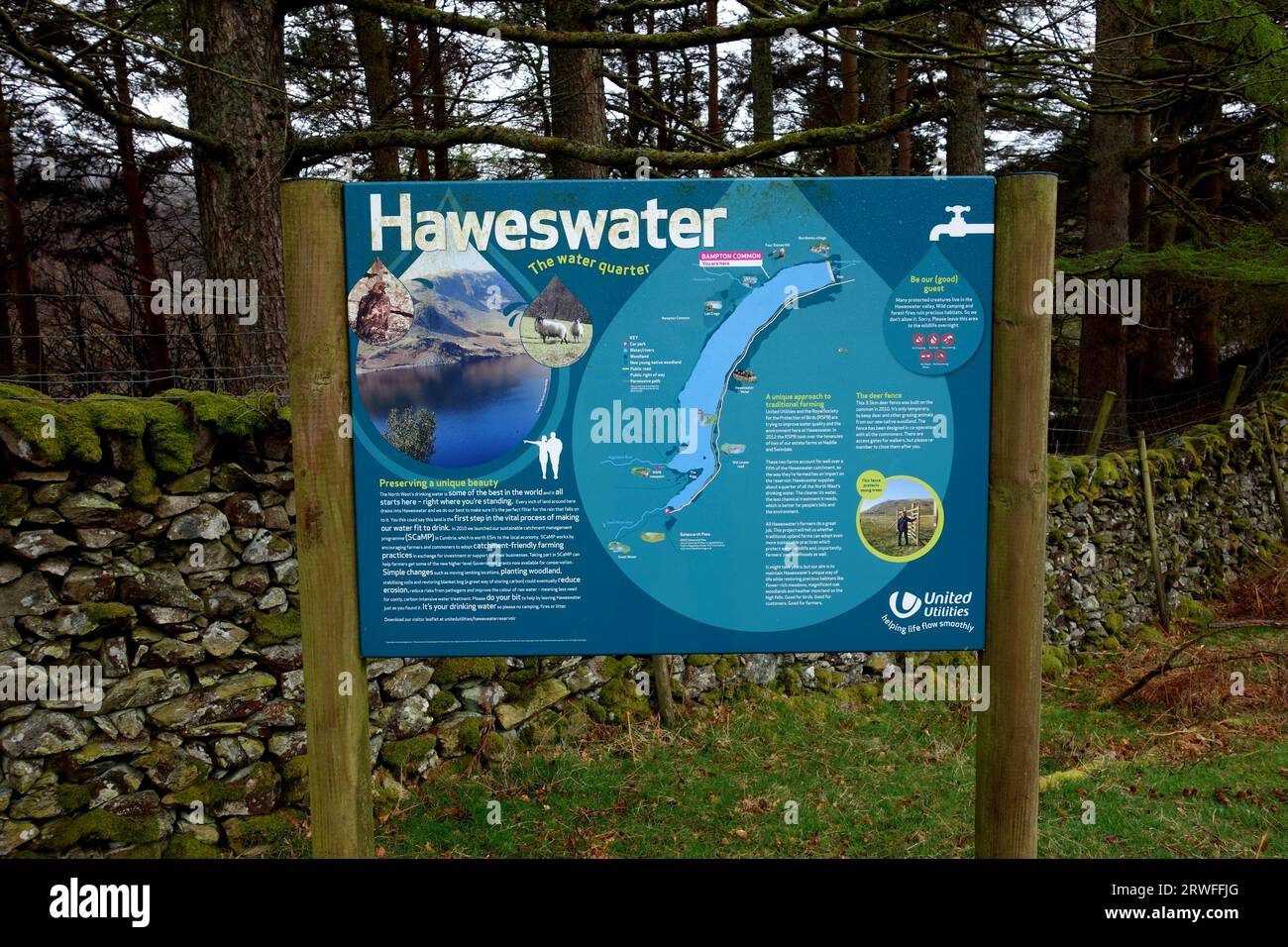 Information Board by Footpath to Haweswater from Burnbanks on ...