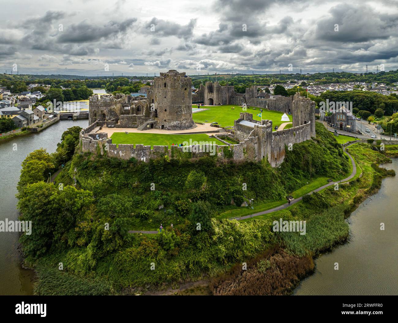 Pembroke castle aerial hi-res stock photography and images - Alamy