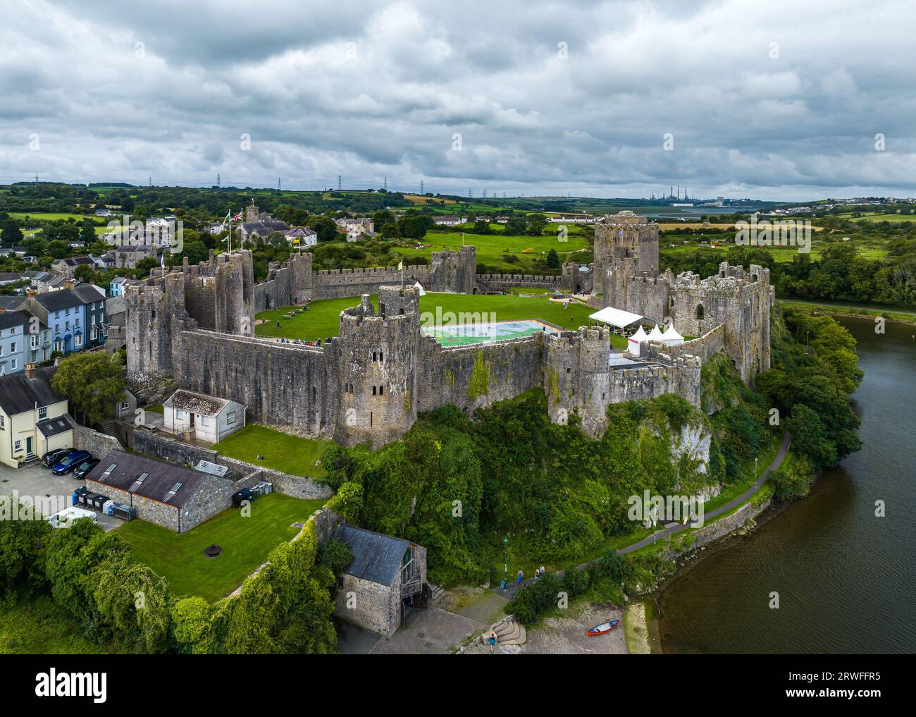 Pembroke castle aerial hi-res stock photography and images - Alamy
