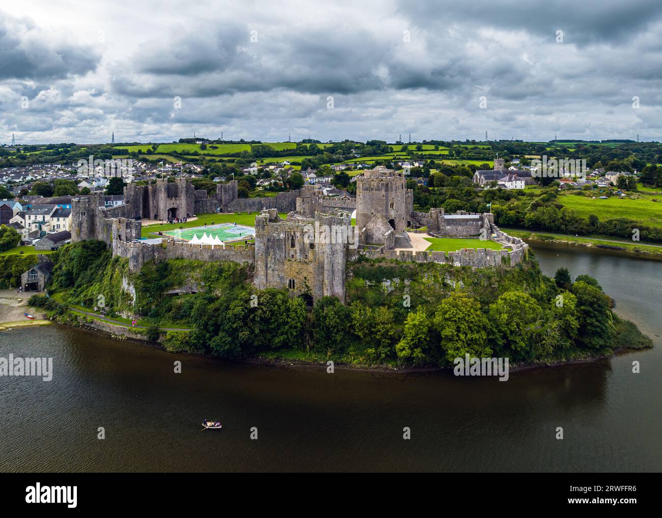 Pembroke castle aerial hi-res stock photography and images - Alamy