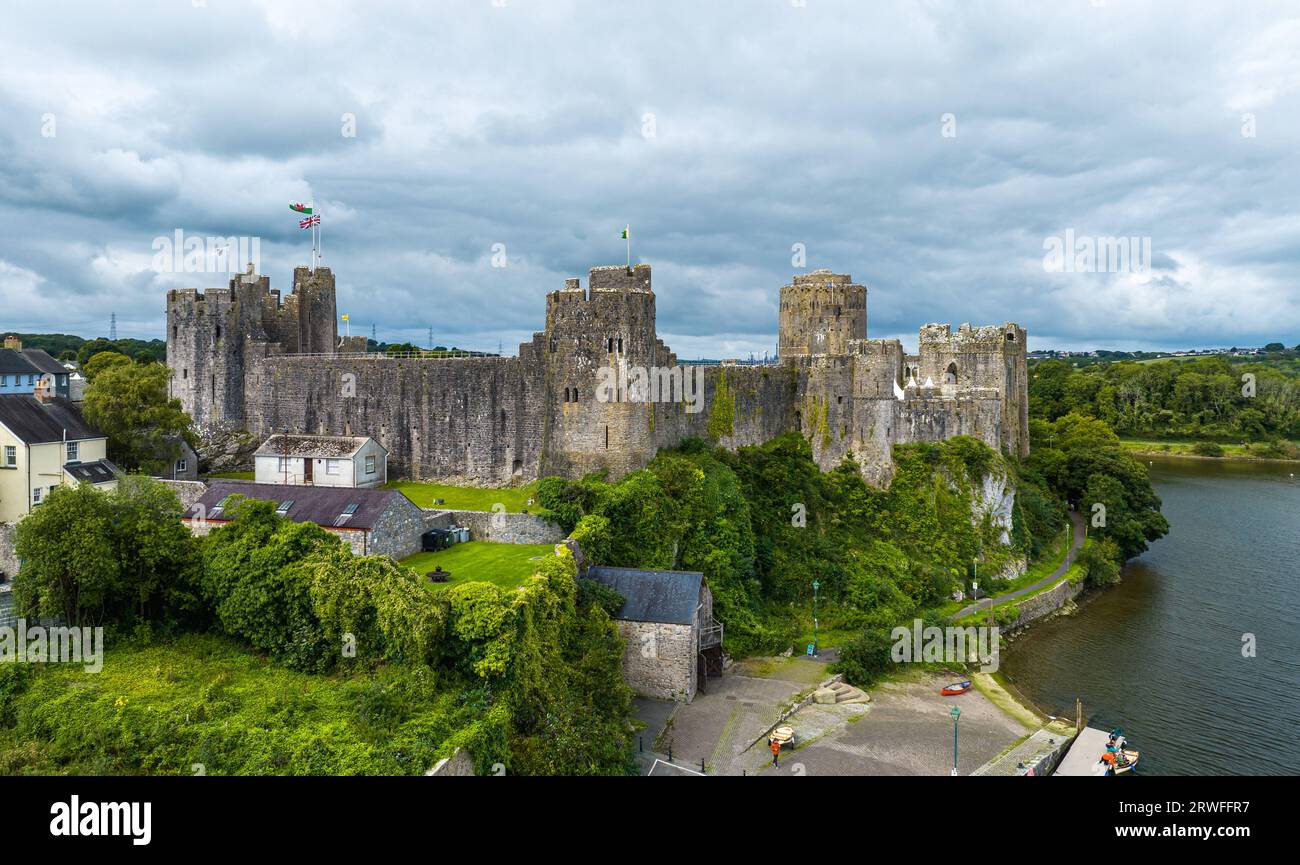 Pembroke castle aerial hi-res stock photography and images - Alamy