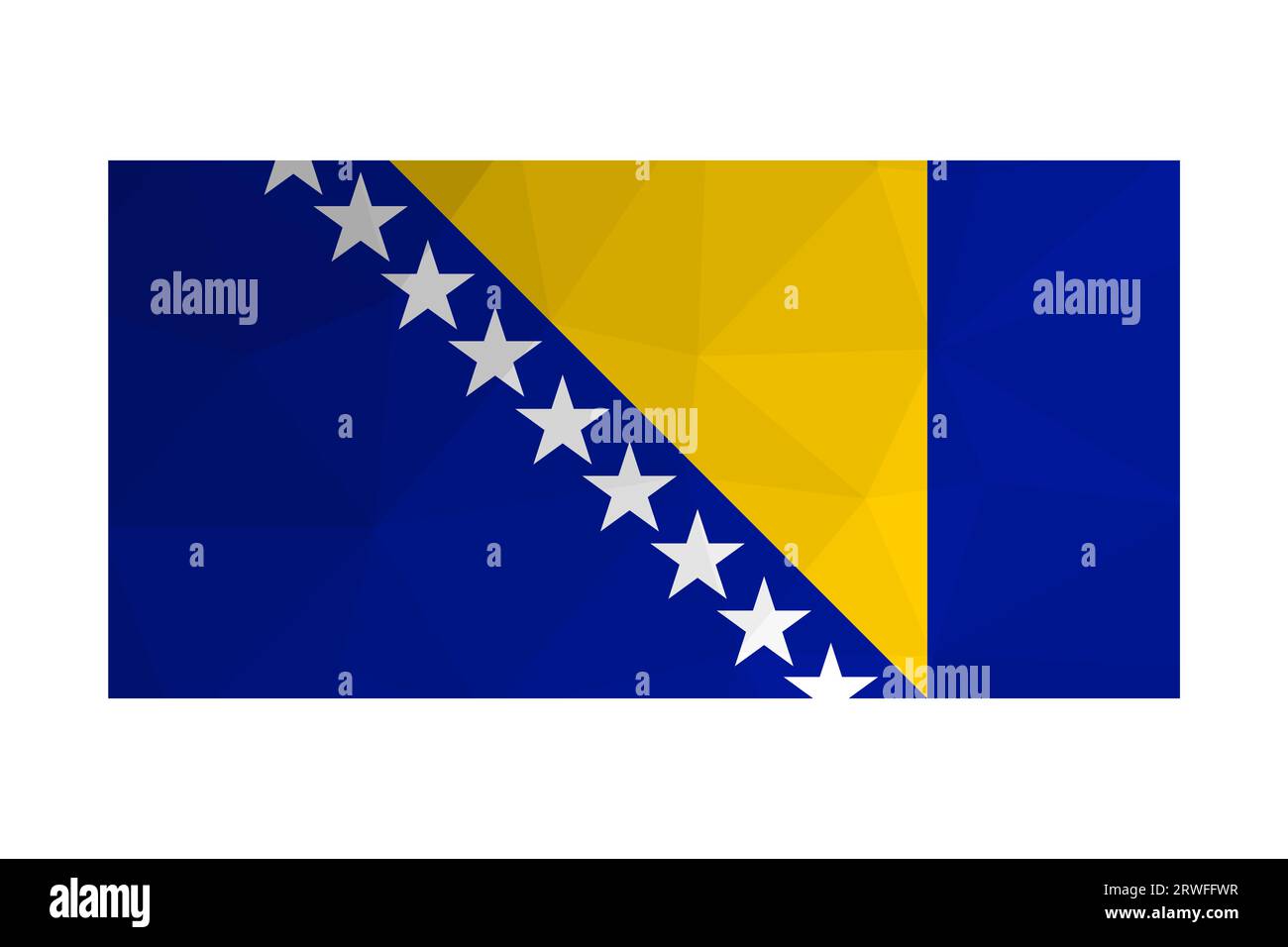 Vector isolated illustration. National flag with blue and yellow shapes ...