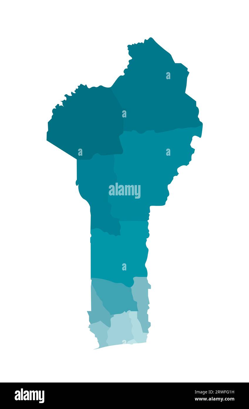 Vector isolated illustration of simplified administrative map of Benin. Borders of the ...