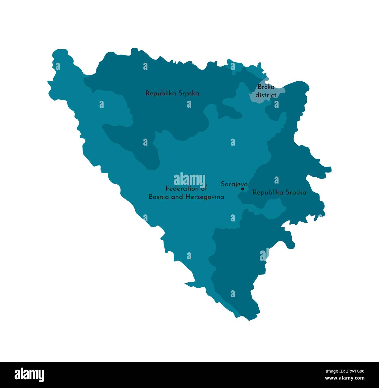 Bosnia Map No Names – Bosnia Karte – FGKY