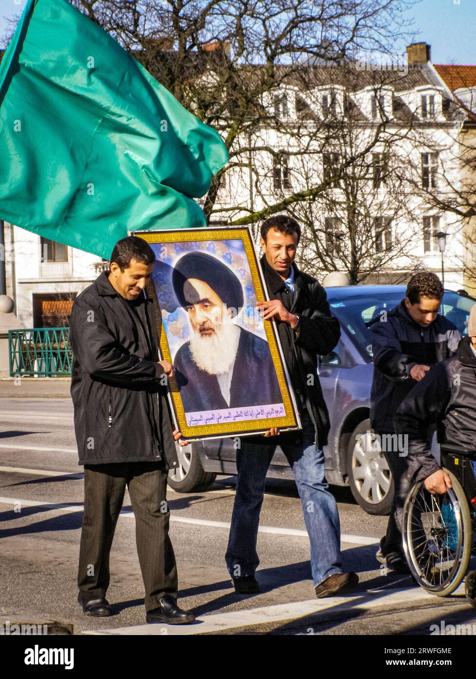 MALMO, SWEDEN - 10 MARCH, 2007: Muslims during a protest walk in Malmo ...