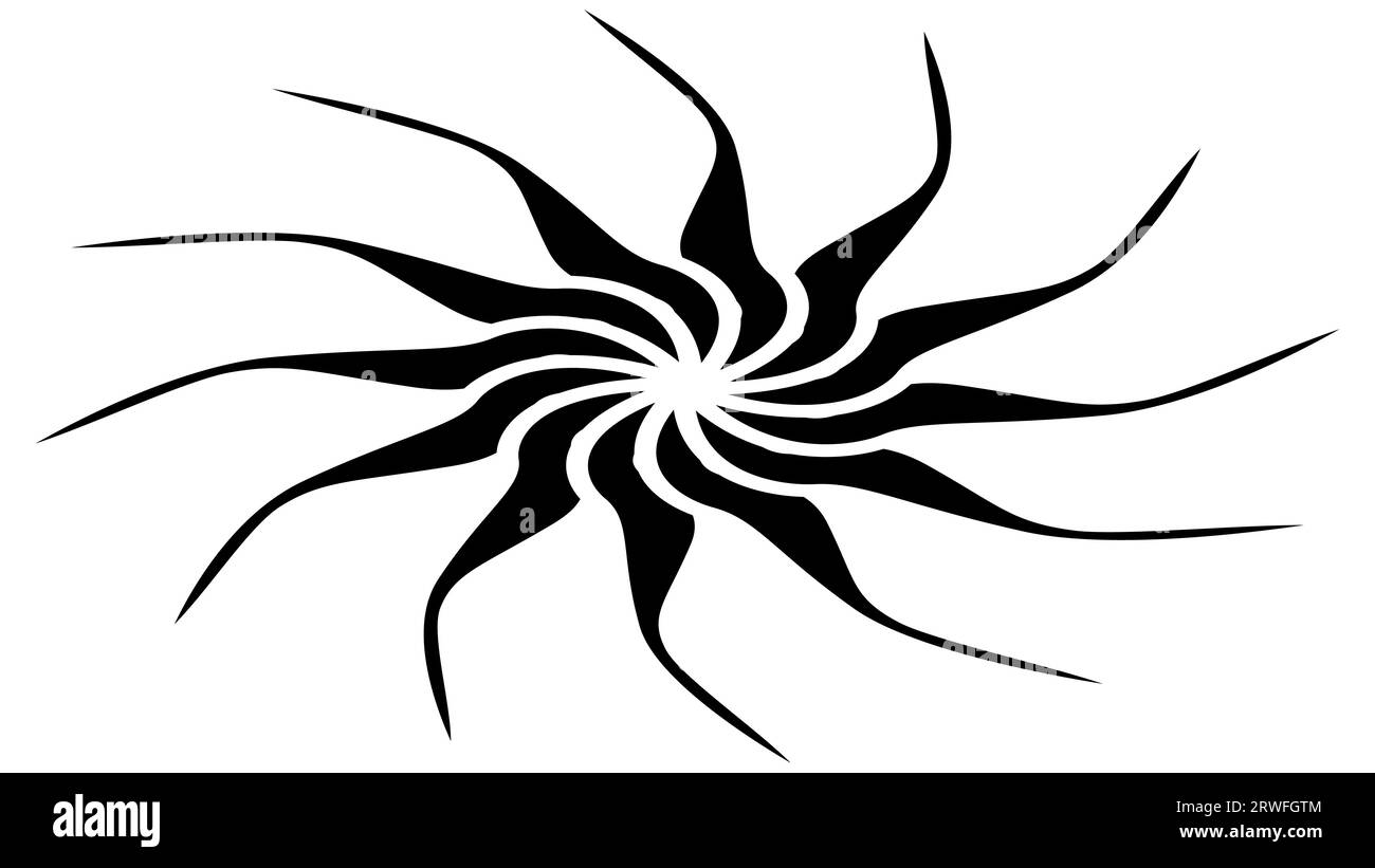 Isometric sun or flower shape silhouette isolated on white. Circular ...