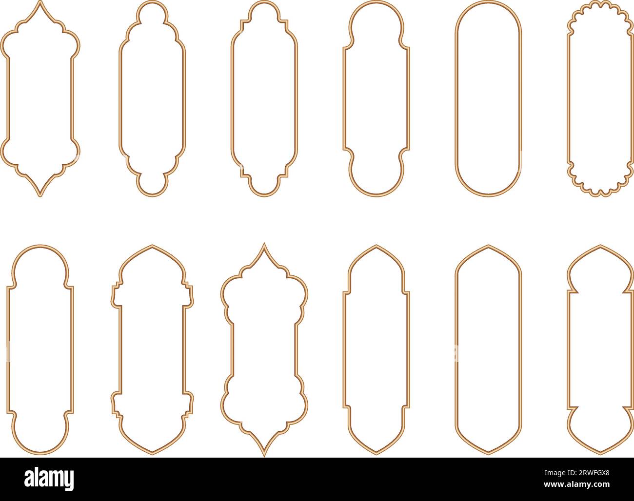 Gold islamic window shape. Arabic door frame. Islamic arhitecture ...