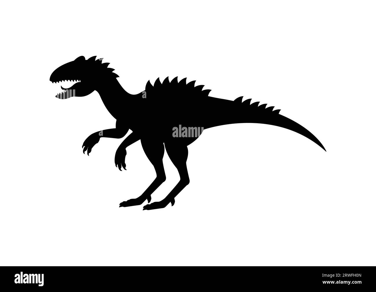 Allosaurus Dinosaur Silhouette Vector Isolated on White Background ...