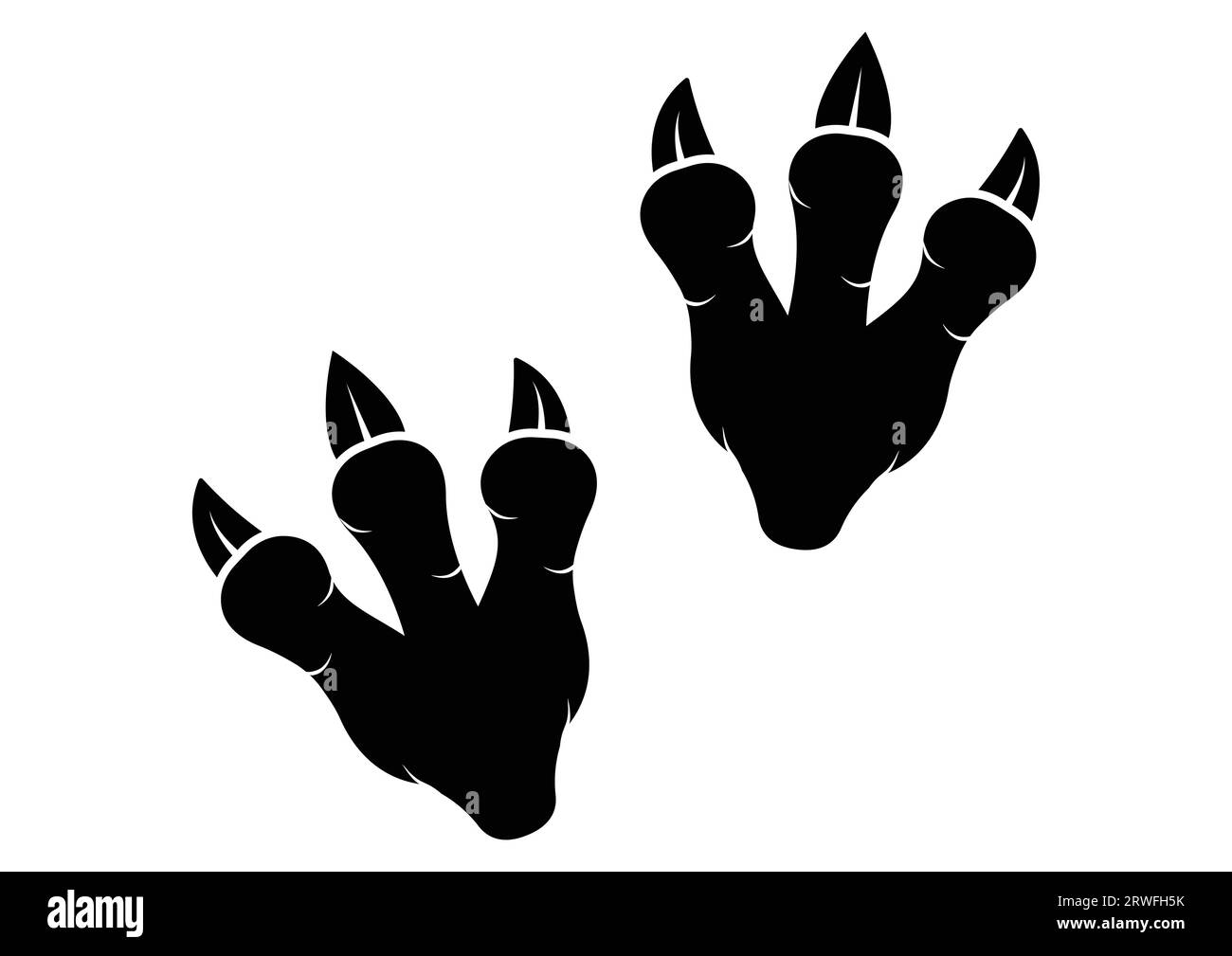 Dinosaur Footprints Silhouette Vector Isolated on White Background Stock Vector Image & Art - Alamy