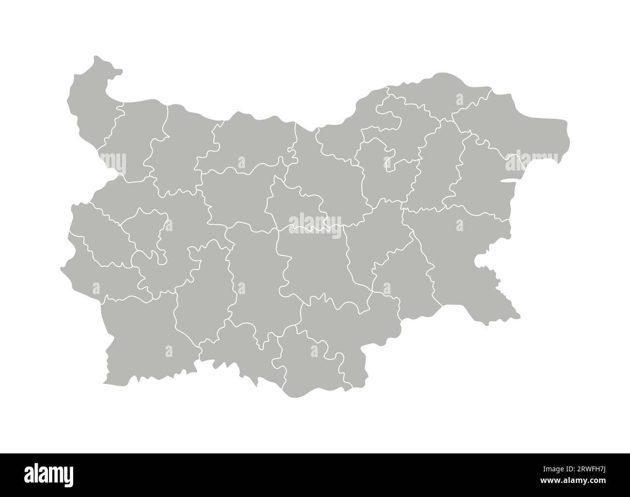 Vector isolated illustration of simplified administrative map of Bulgaria. Borders of the ...