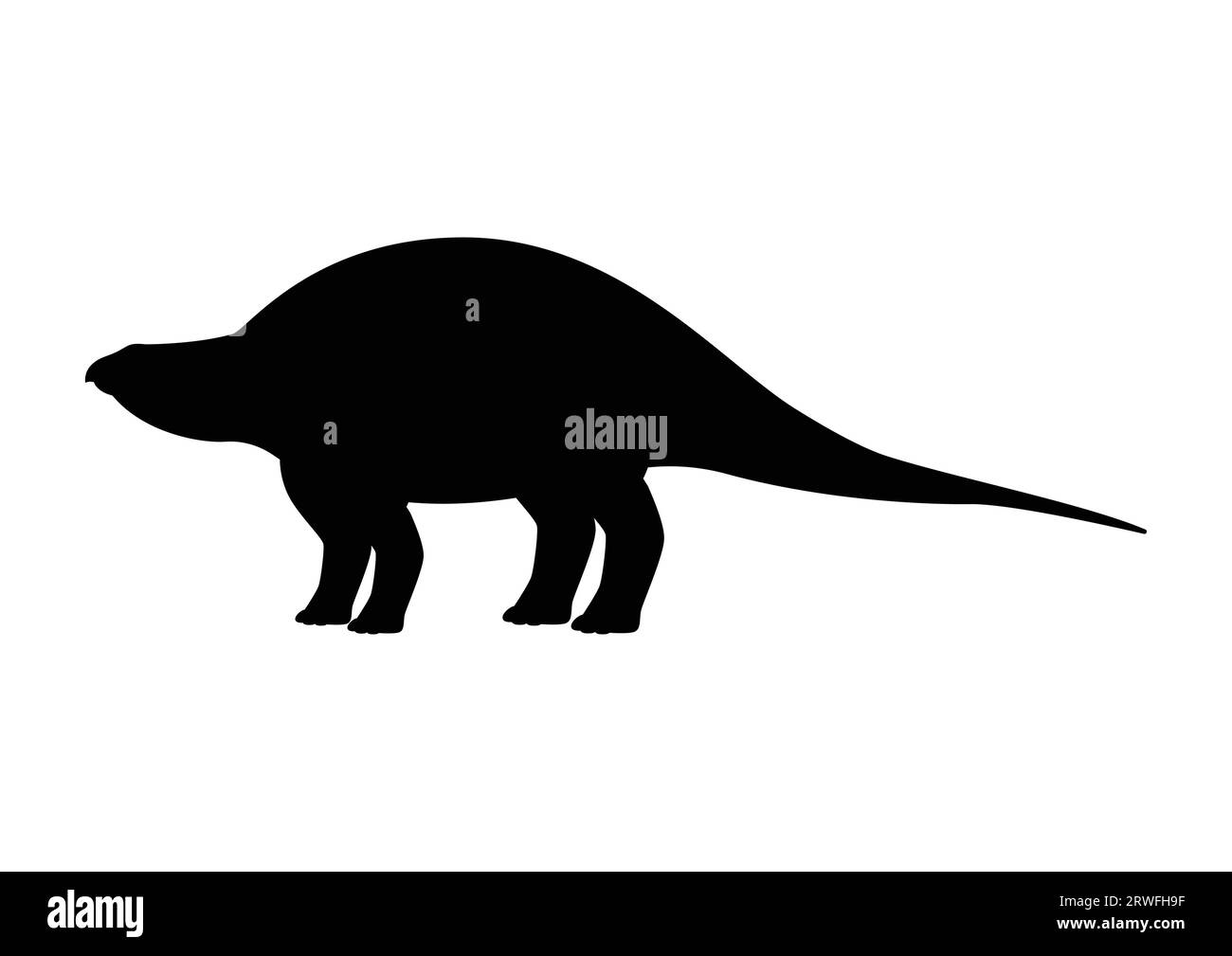 Lotosaurus Dinosaur Silhouette Vector Isolated on White Background ...
