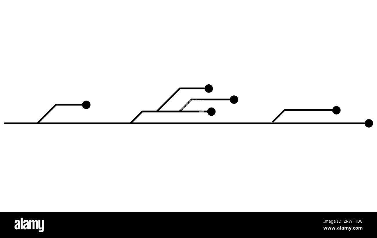 Printed circuit board PCB tracks isolated on white background ...