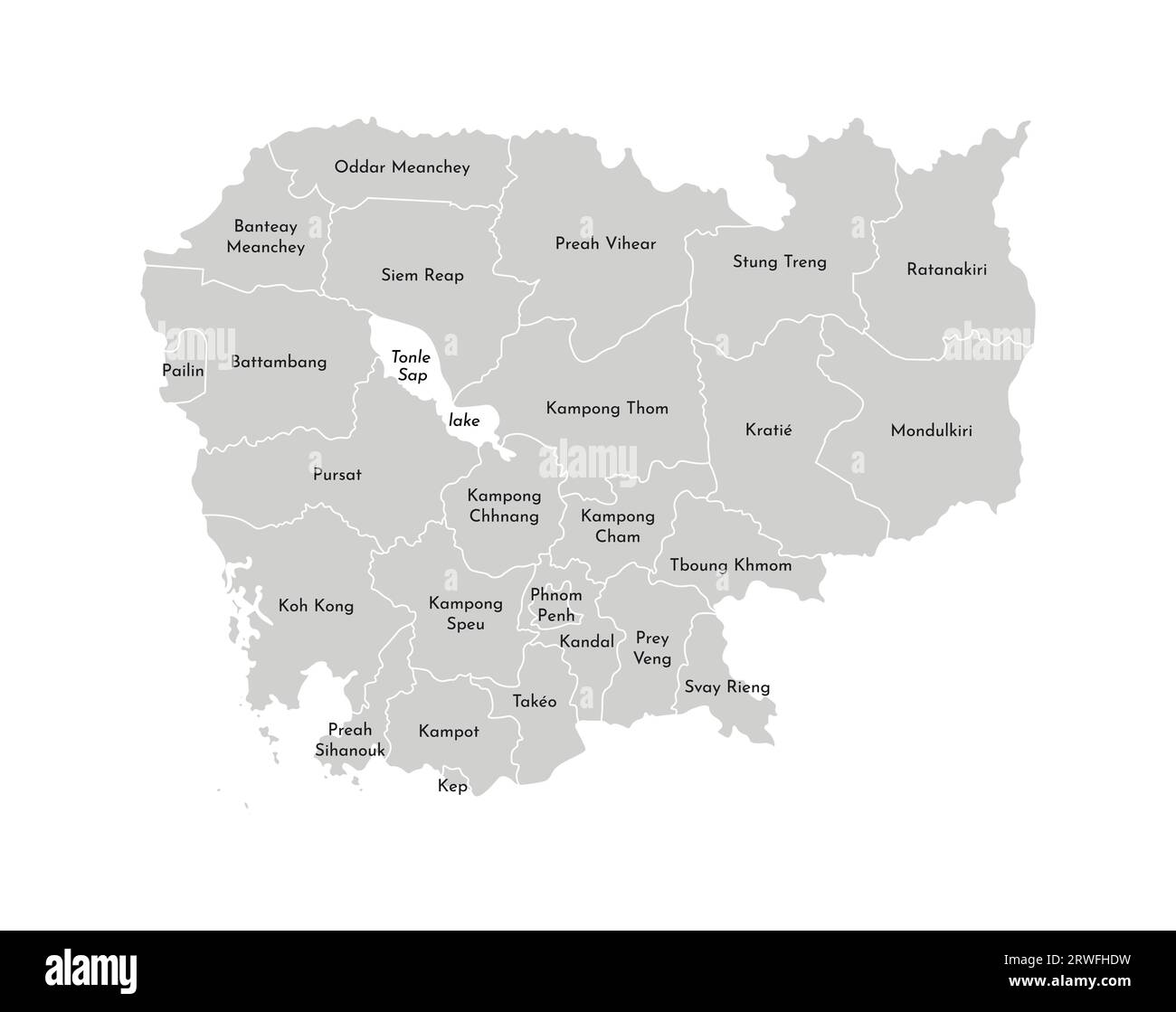 Vector isolated illustration of simplified administrative map of ...