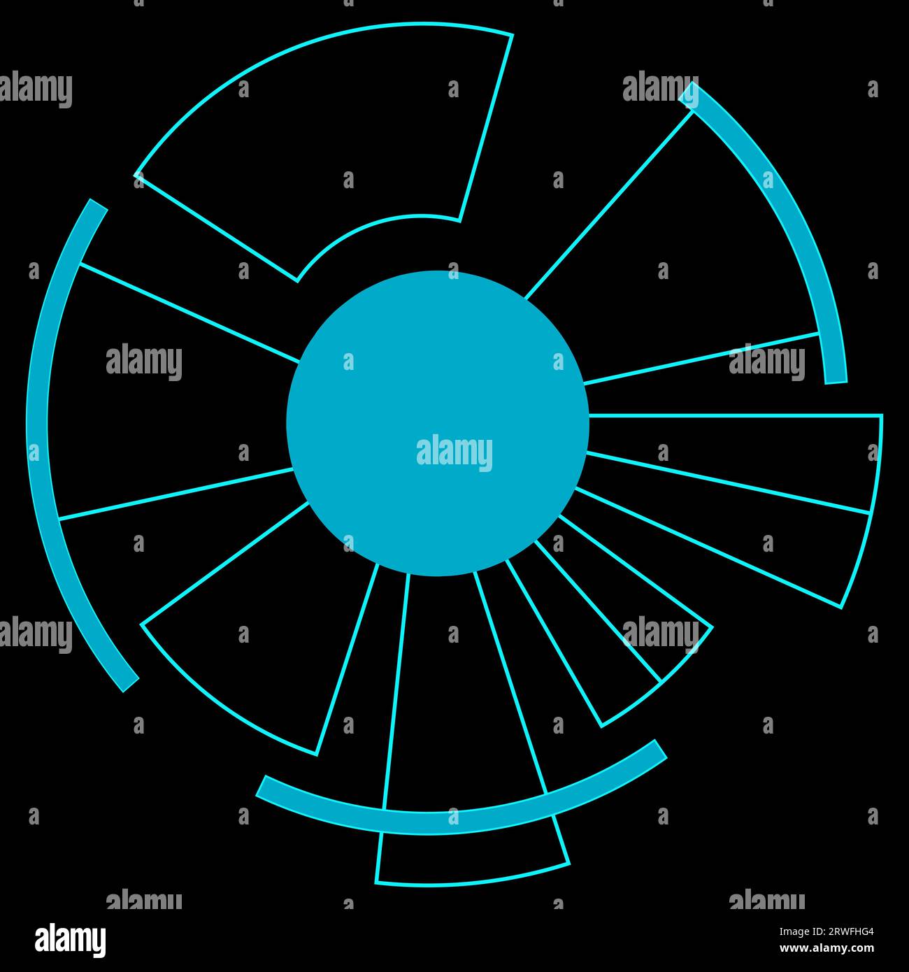 Digital circular clipart isolated on black background. Vector Stock ...