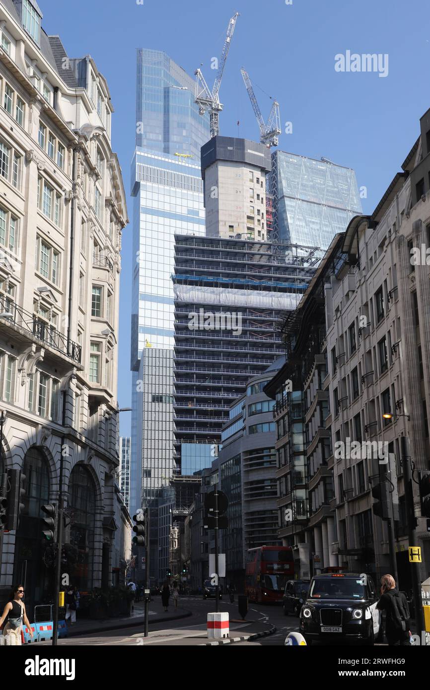 One Leadenhall under construction, 8 Bishopsgate and 22 Bishopsgate London September 2023 Stock ...
