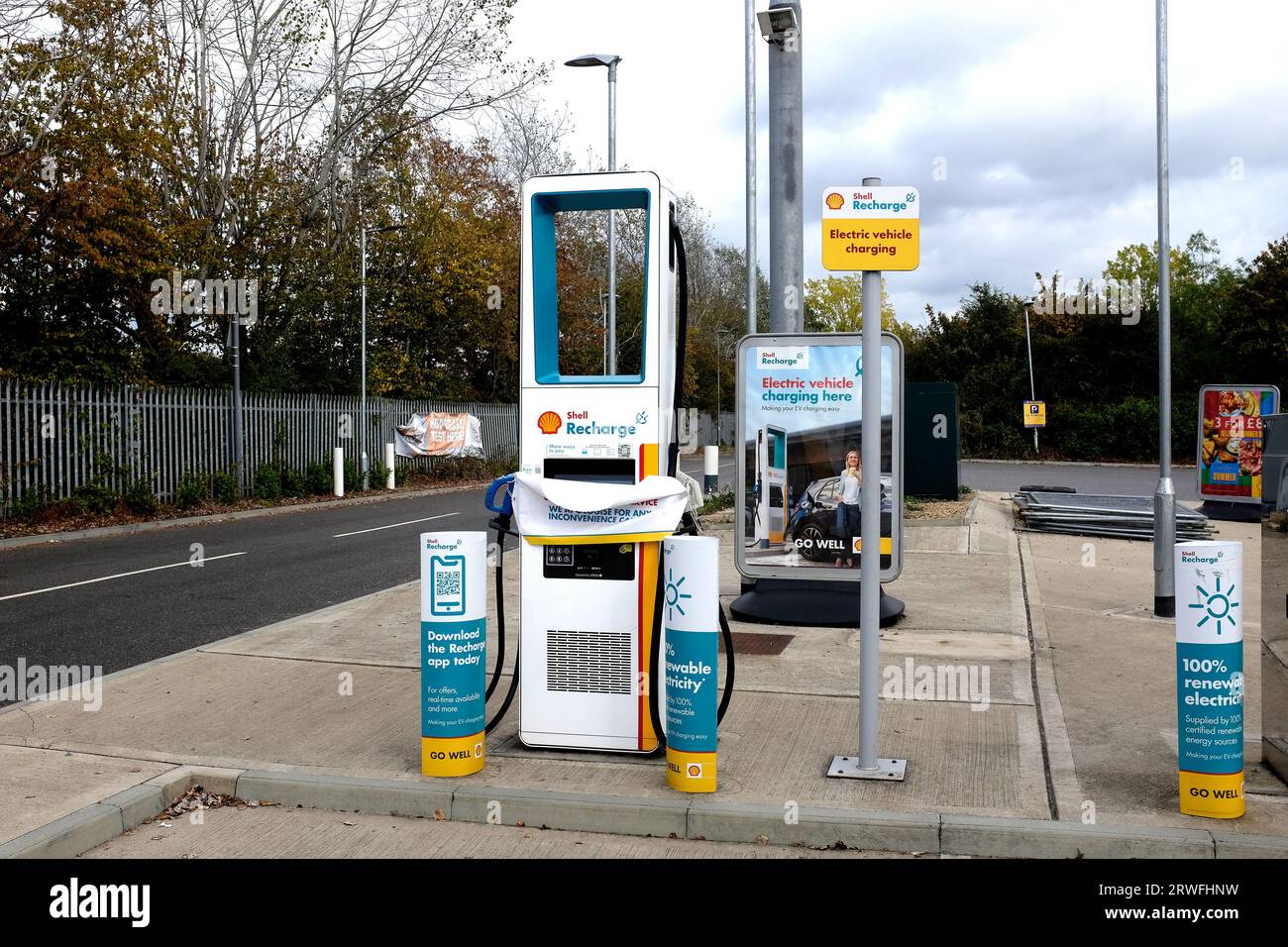 shell recharging centre for electric vehicles,west sussex,uk september ...
