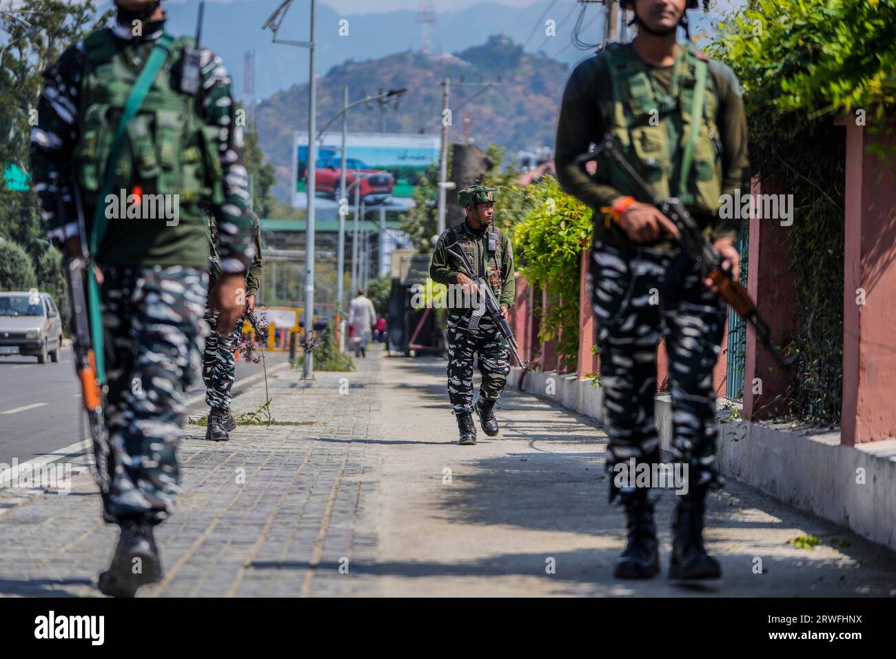 Indian paramilitary soldiers patrol in Srinagar, Indian controlled ...