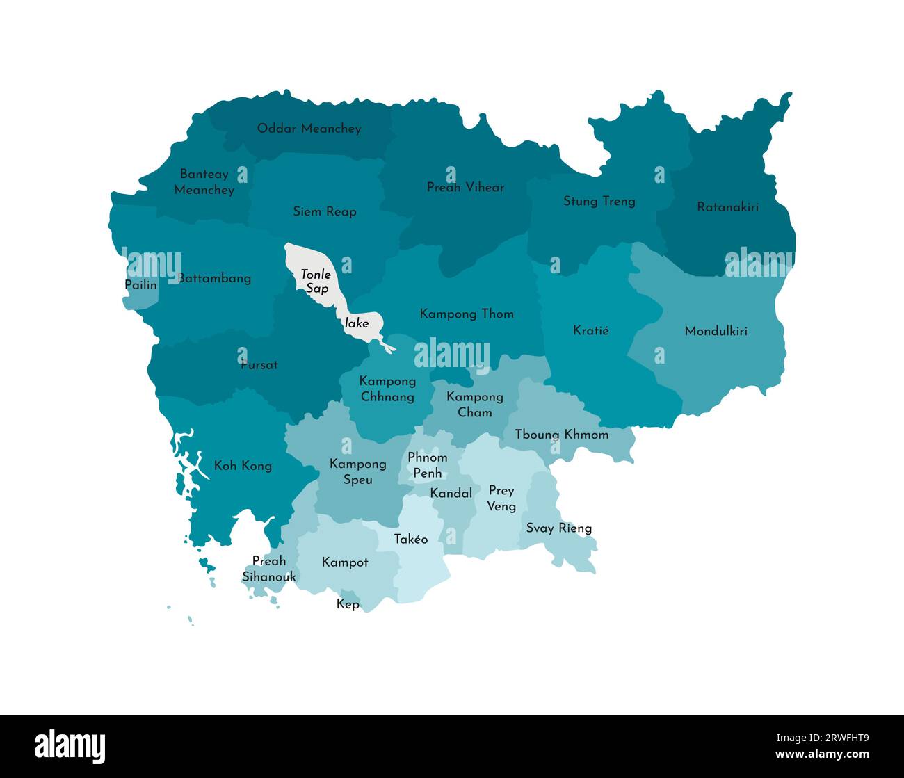 Vector isolated illustration of simplified administrative map of ...