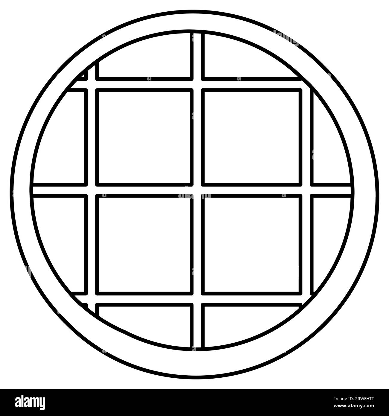 Round window outline for house isolated on white background. Vector ...