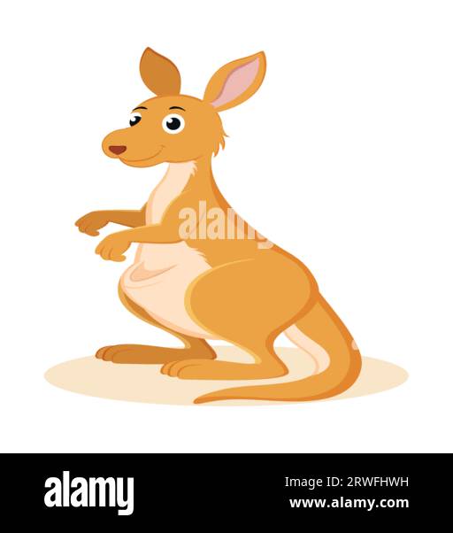 Kangaroo Cartoon Character Vector Illustration Isolated On White ...