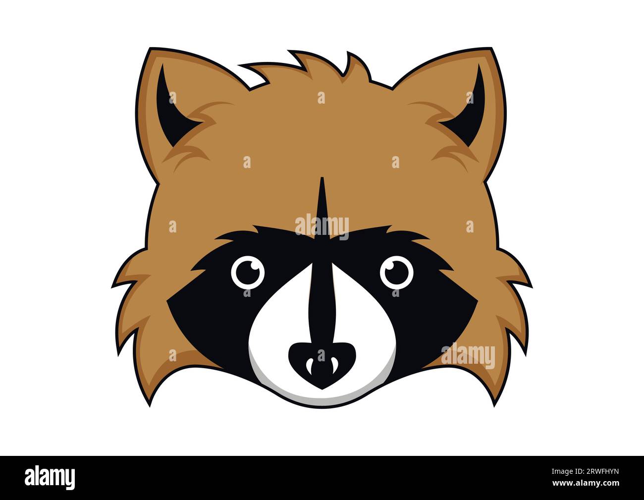 Raccoon Head Vector Illustration Isolated on White Background Stock ...
