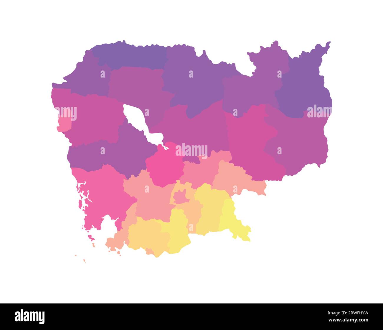 Vector isolated illustration of simplified administrative map of ...