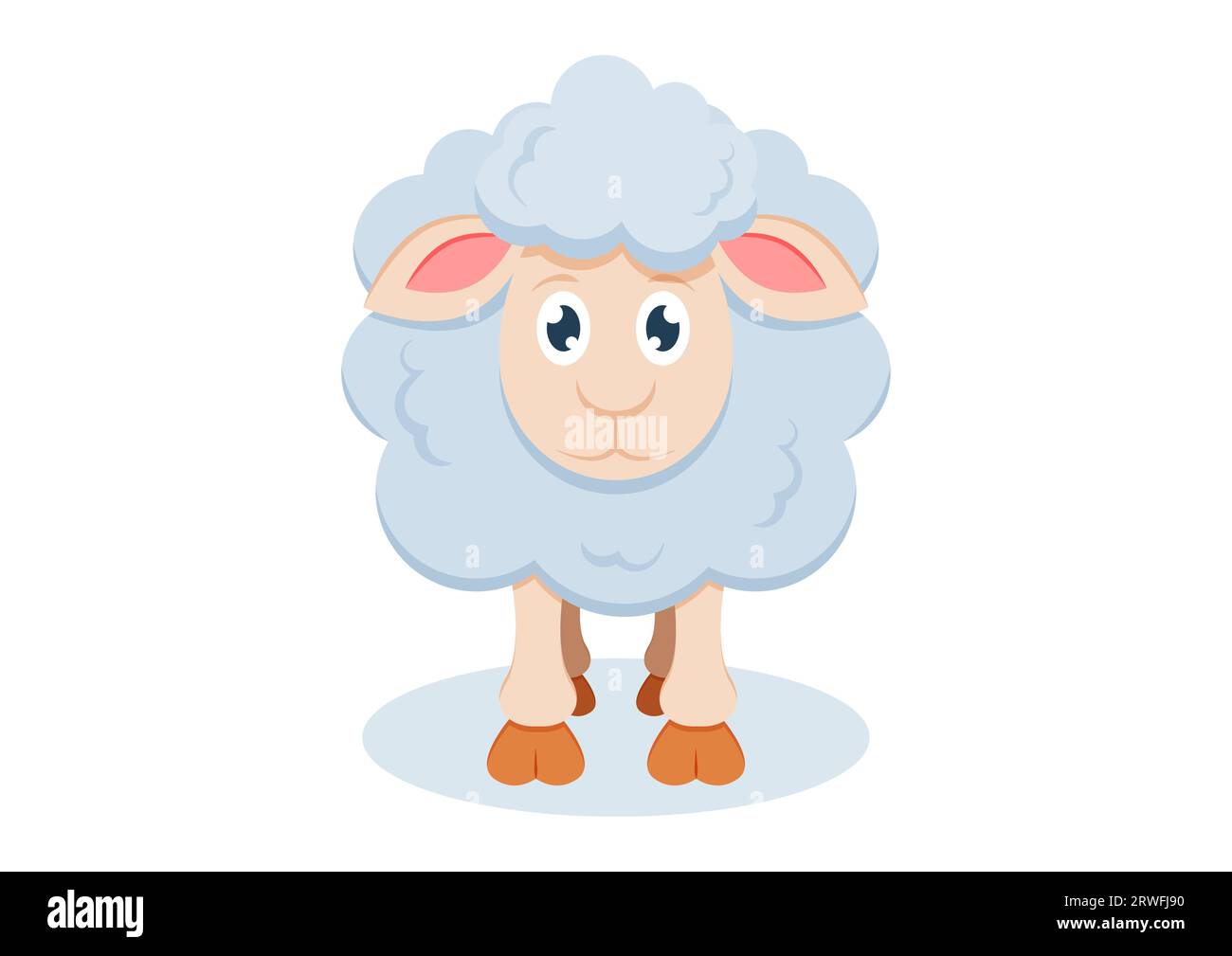 Sheep Cartoon Character Vector Flat Design Isolated on White Background ...