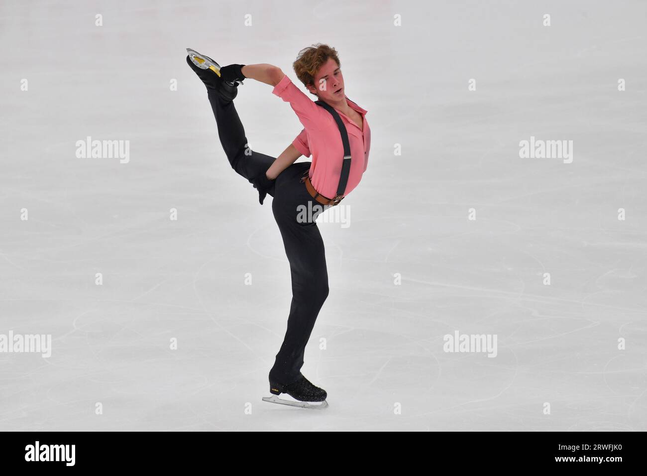 Moscow. Figure skater Ilya Yablokov performs a free program in men's ...