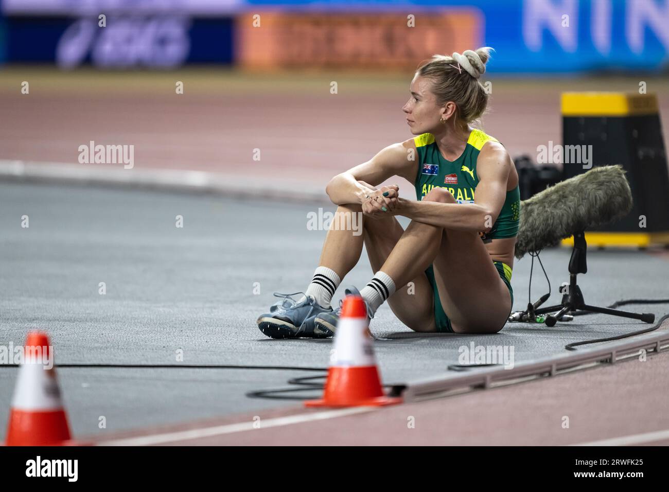 Eleanor Patterson participating in the High Jump at the World Athletics ...