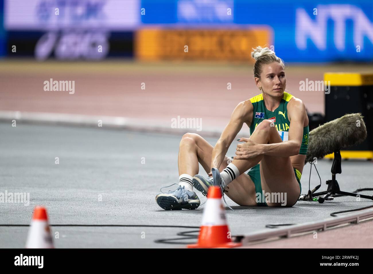 Eleanor Patterson participating in the High Jump at the World Athletics ...