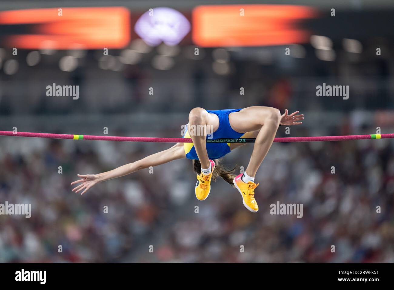Yaroslava Mahuchij participating in the High Jump at the World ...