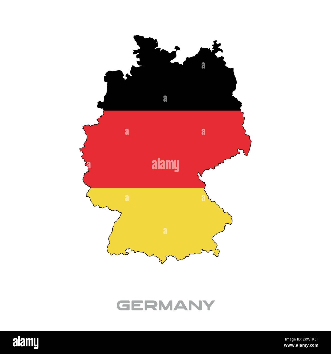Vector illustration of the flag of Germany with black contours on a ...