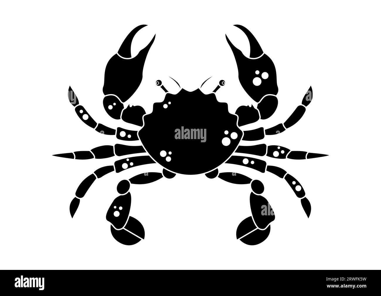 Black crab silhouette vector flat design isolated on white background ...
