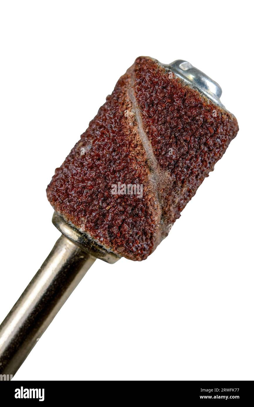 Circular sandpaper tip for power tool. Isolated object in white ...