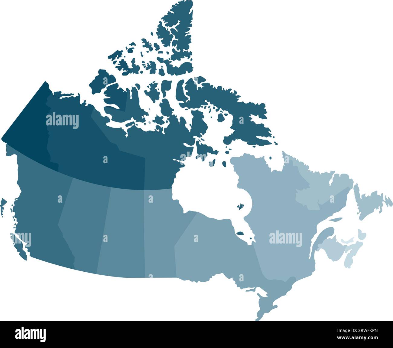 Vector isolated illustration of simplified administrative map of Canada ...
