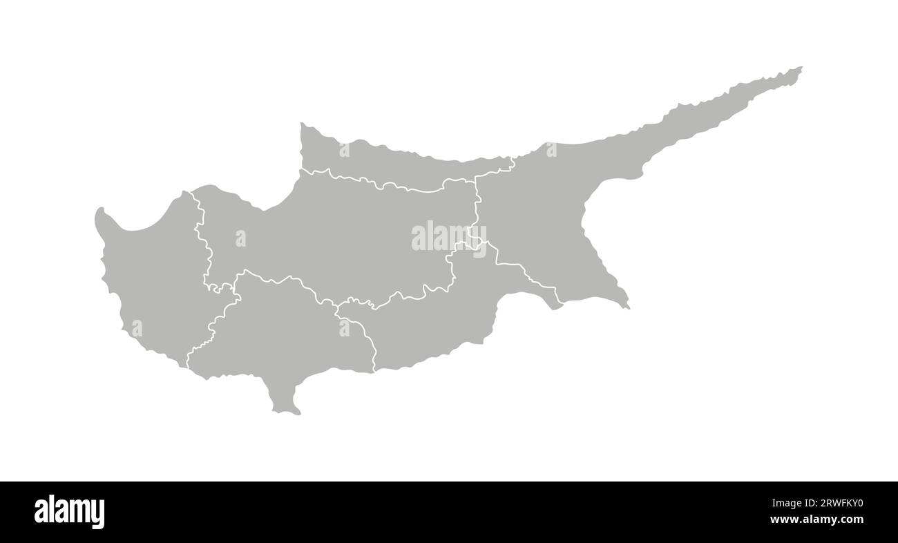 Vector isolated illustration of simplified administrative map of Cyprus ...