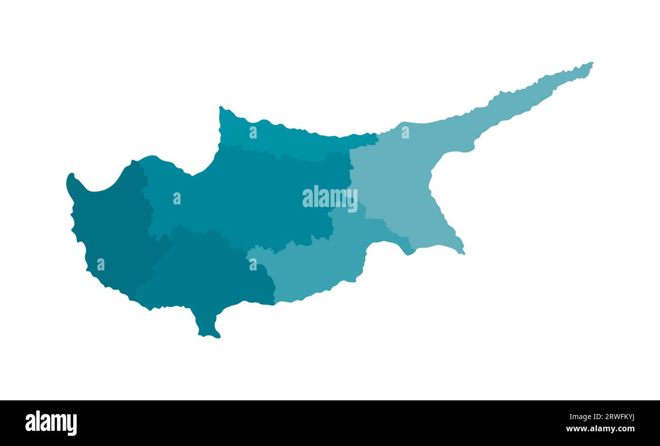 Vector isolated illustration of simplified administrative map of Cyprus ...