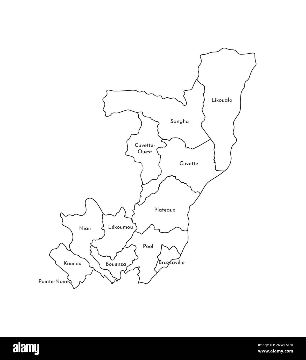 Vector isolated illustration of simplified administrative map of ...