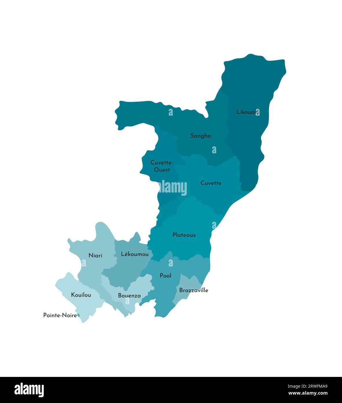 Vector isolated illustration of simplified administrative map of ...