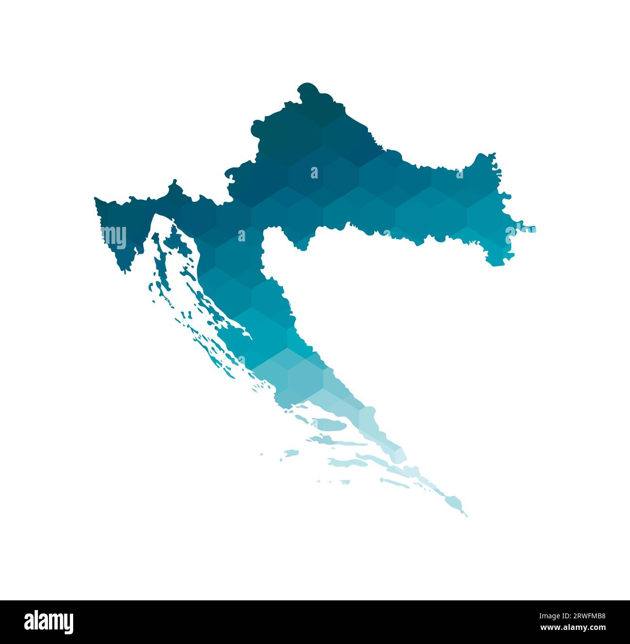 Vector isolated illustration icon with simplified blue silhouette of ...