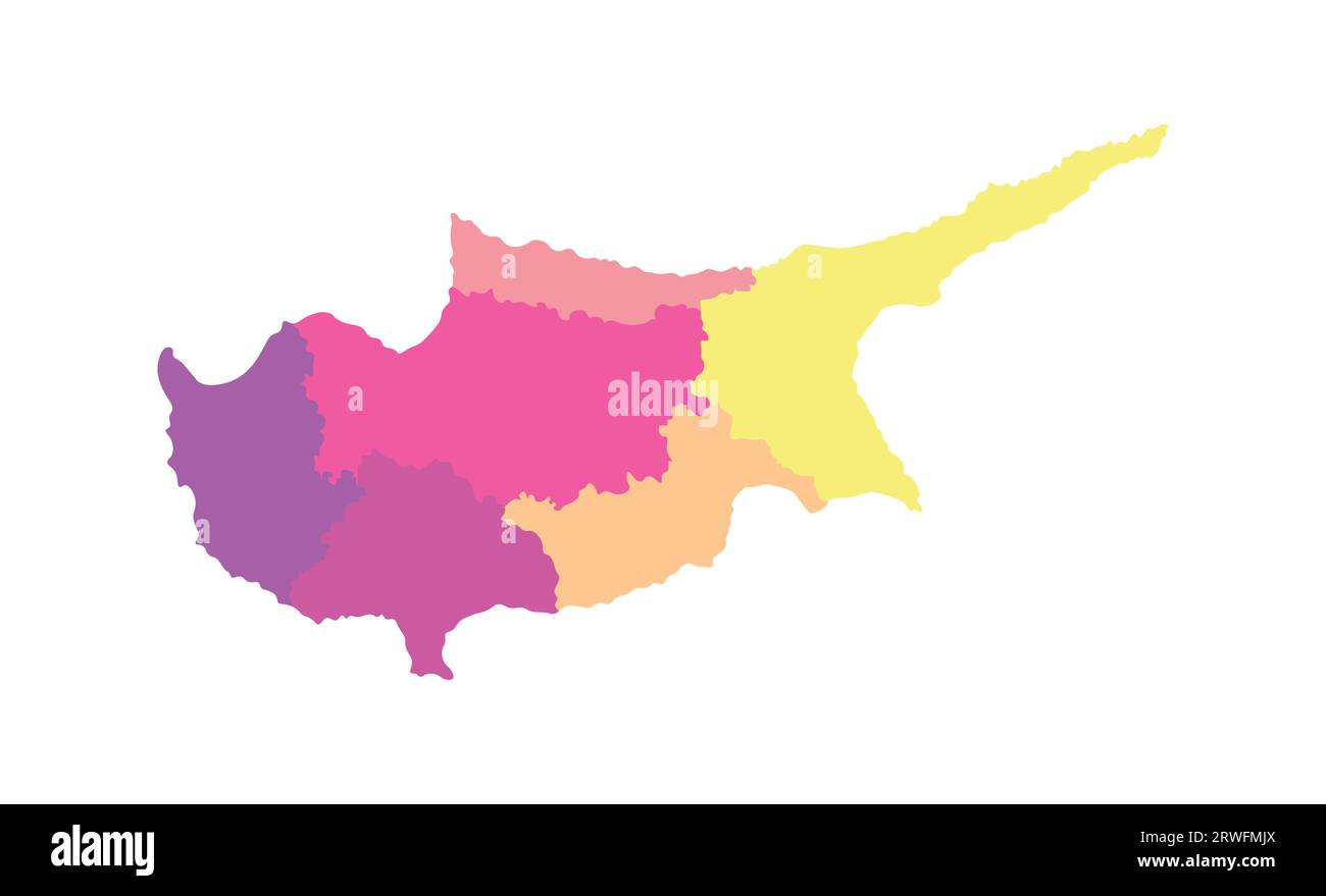 Vector isolated illustration of simplified administrative map of Cyprus ...